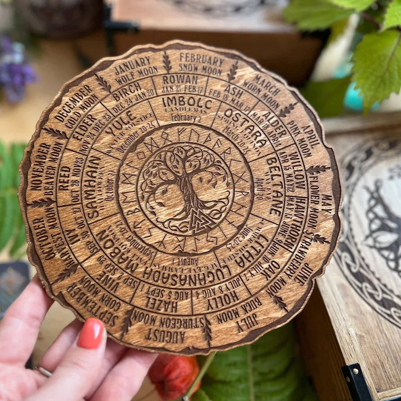 💖Wheel Of The Year Wood Sign - Tree of Life – Dodorado us